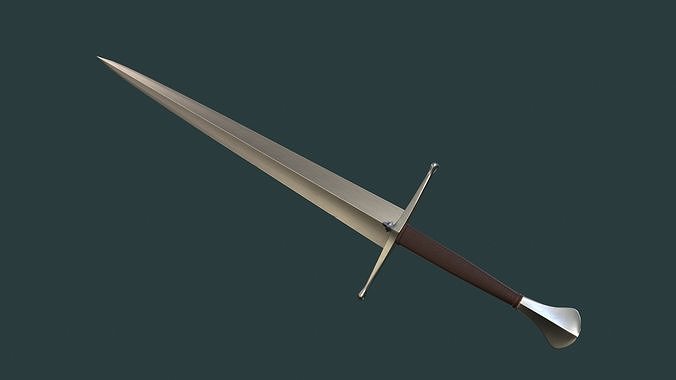 3D model Albion Principe Medieval Sword PBR game ready VR / AR / low ...