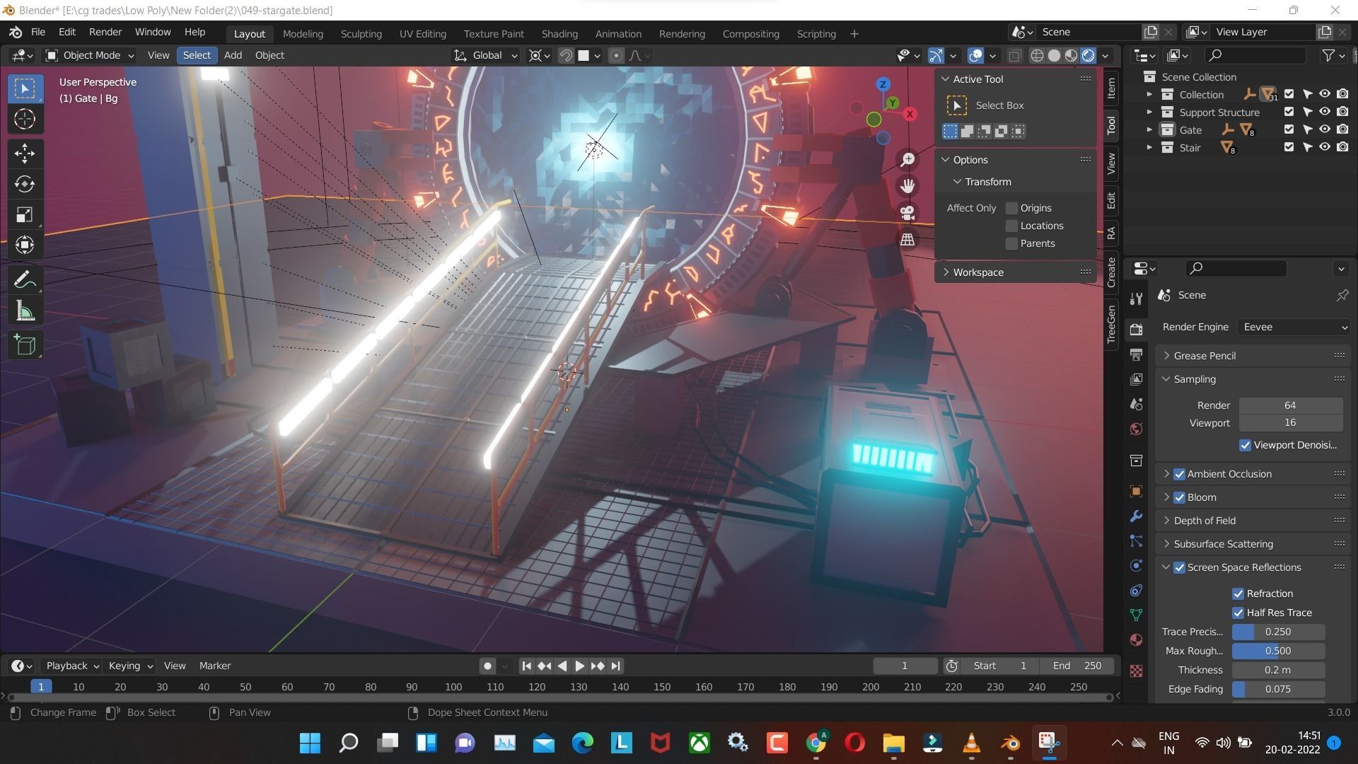 3D model stargate low poly model render in blender VR / AR / low-poly ...