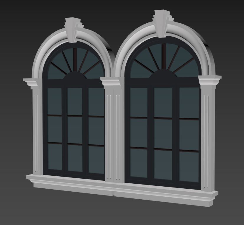 3D model Classical Molding Window VR / AR / low-poly | CGTrader