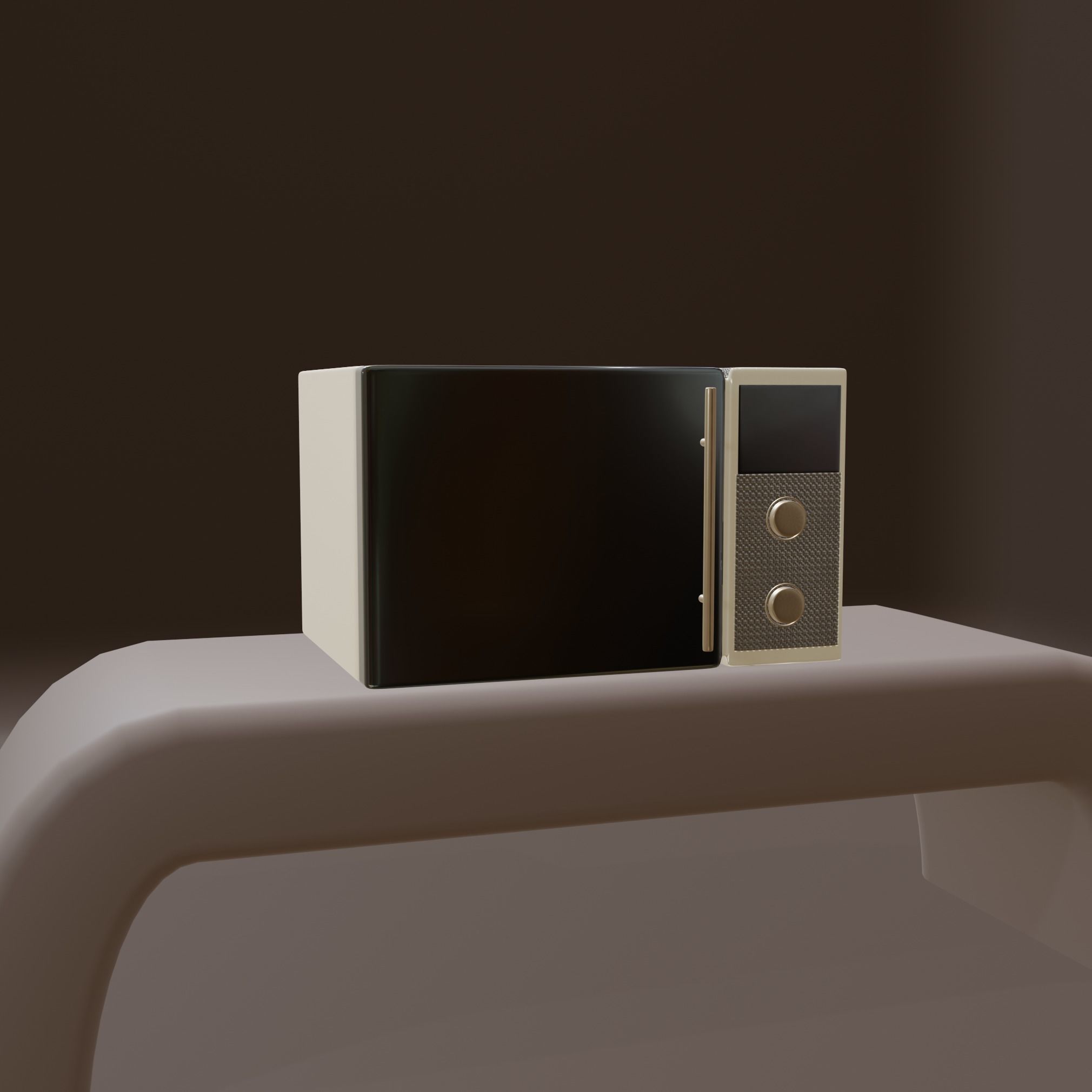 3D model Microwave design beige home appliances low-poly pbr VR / AR ...
