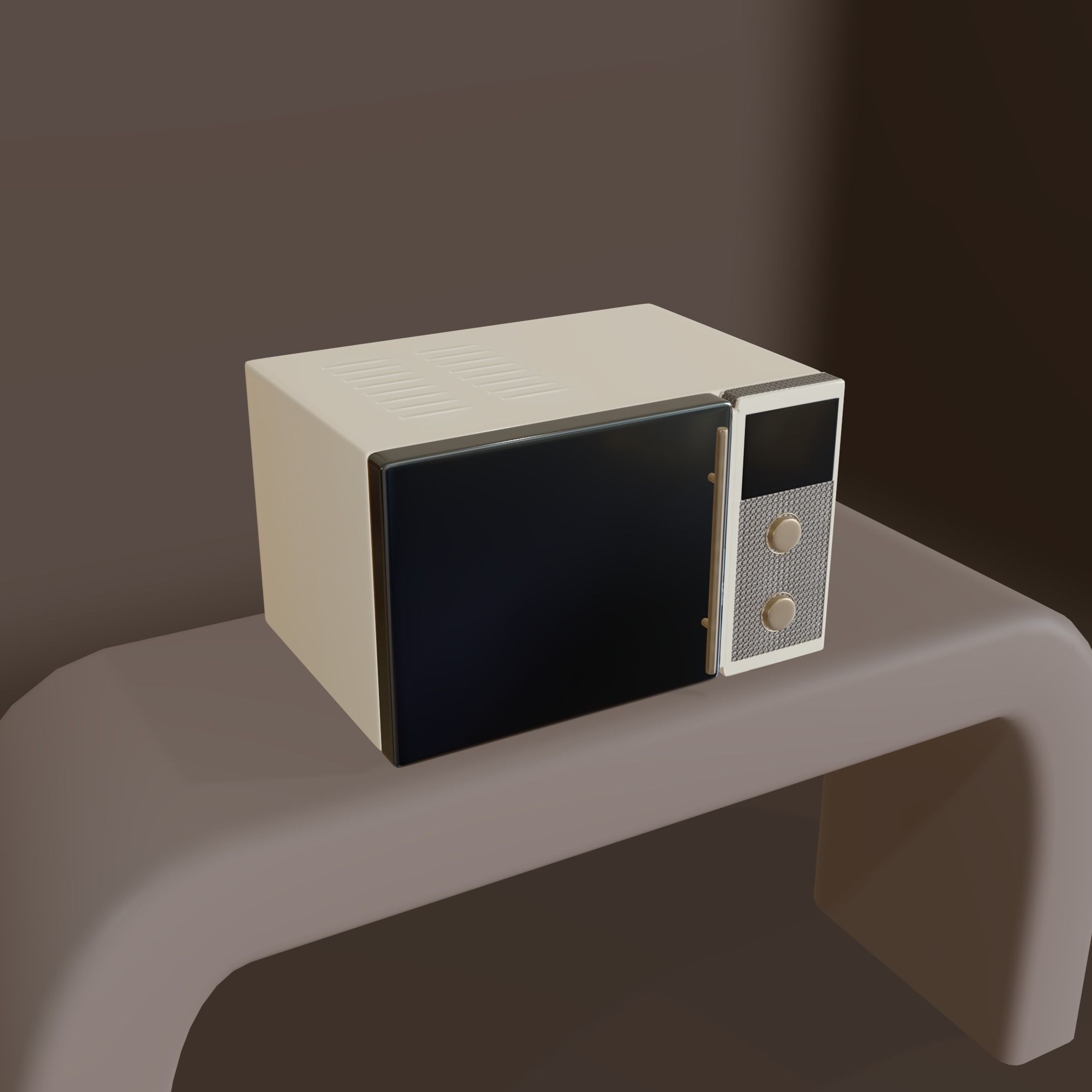 3D model Microwave design beige home appliances low-poly pbr VR / AR ...