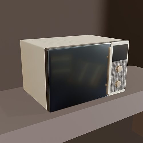 3D model Microwave design beige home appliances low-poly pbr VR / AR ...