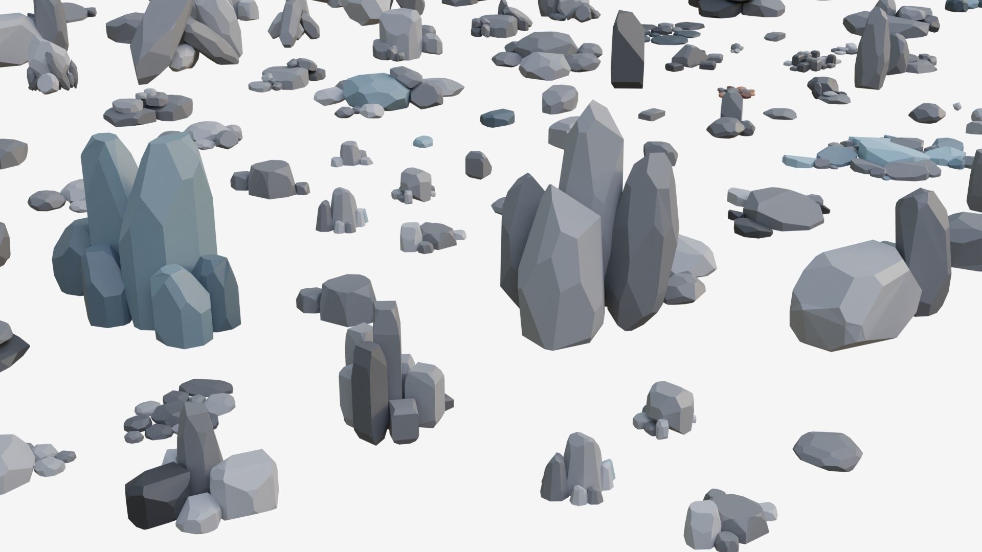 3D model Low Poly Stone and Rock Mega pack VR / AR / low-poly | CGTrader