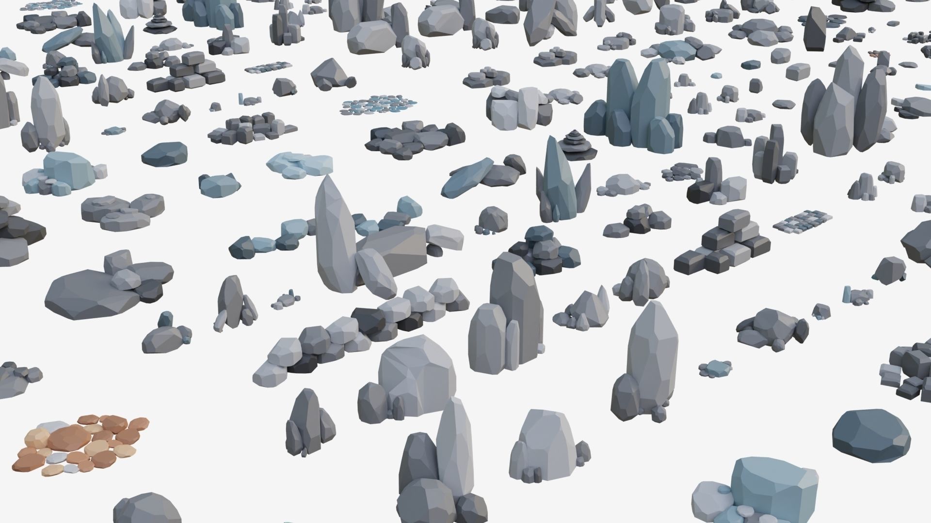 3D model Low Poly Stone and Rock Mega pack VR / AR / low-poly | CGTrader