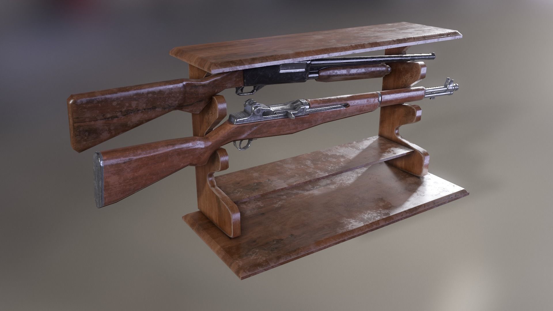 3D model Rifle rack VR / AR / low-poly | CGTrader