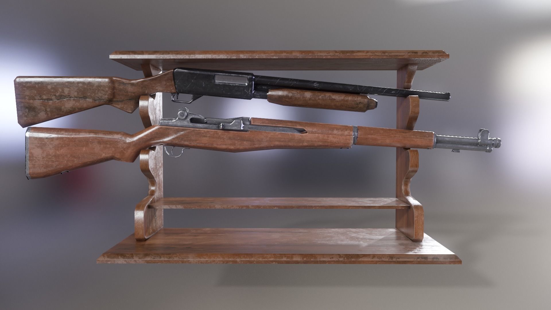 3D model Rifle rack VR / AR / low-poly | CGTrader