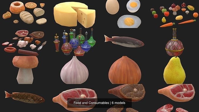 3D Model Collection Food and Consumables VR / AR / low-poly | CGTrader