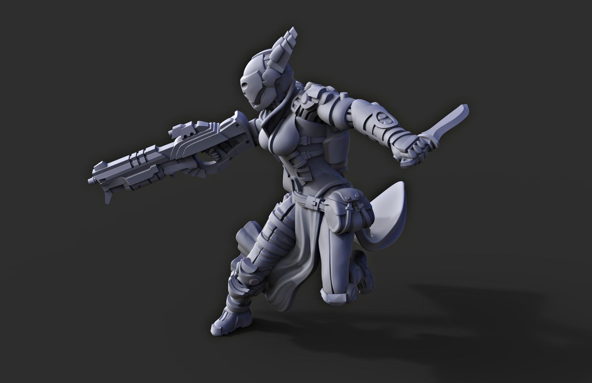 Female Soldier Miniature - 3D print 3D model 3D printable | CGTrader
