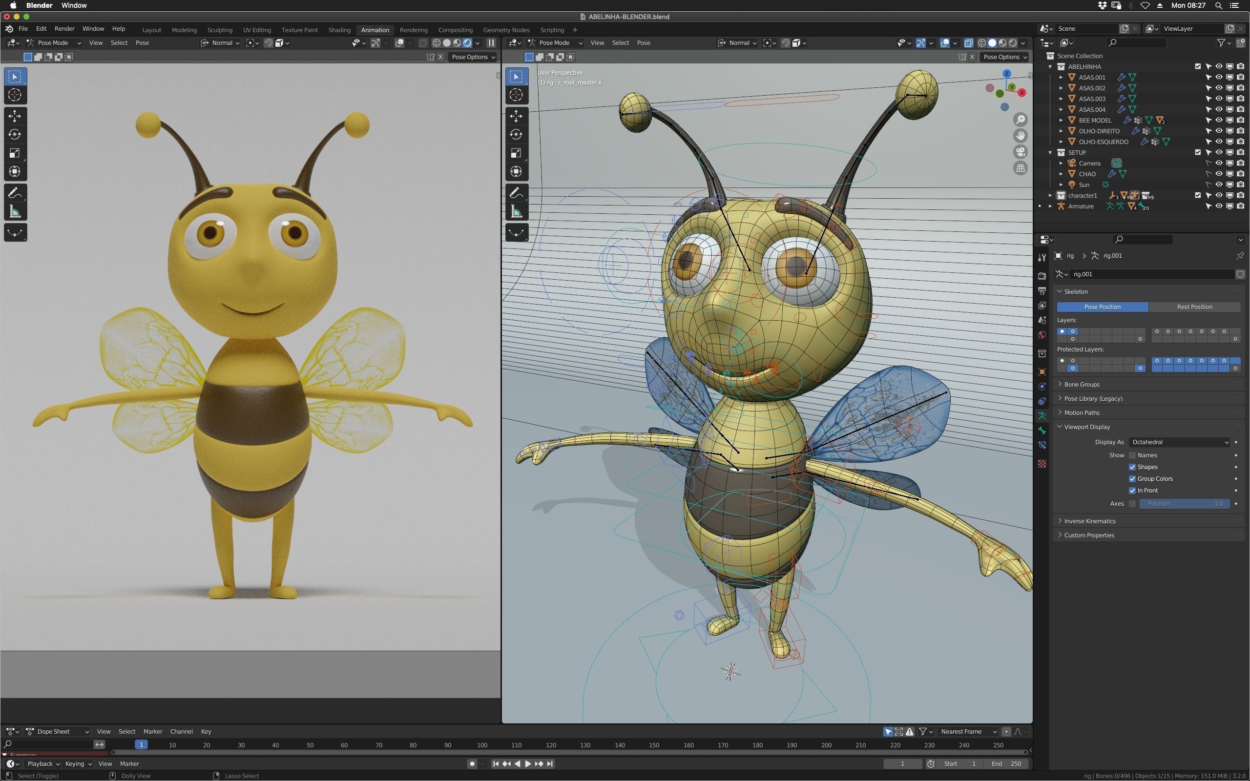 3D model Bee cartoon rigged character VR / AR / low-poly | CGTrader