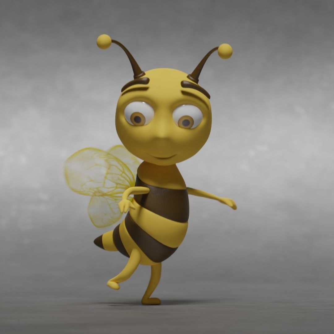 3D model Bee cartoon rigged character VR / AR / low-poly | CGTrader