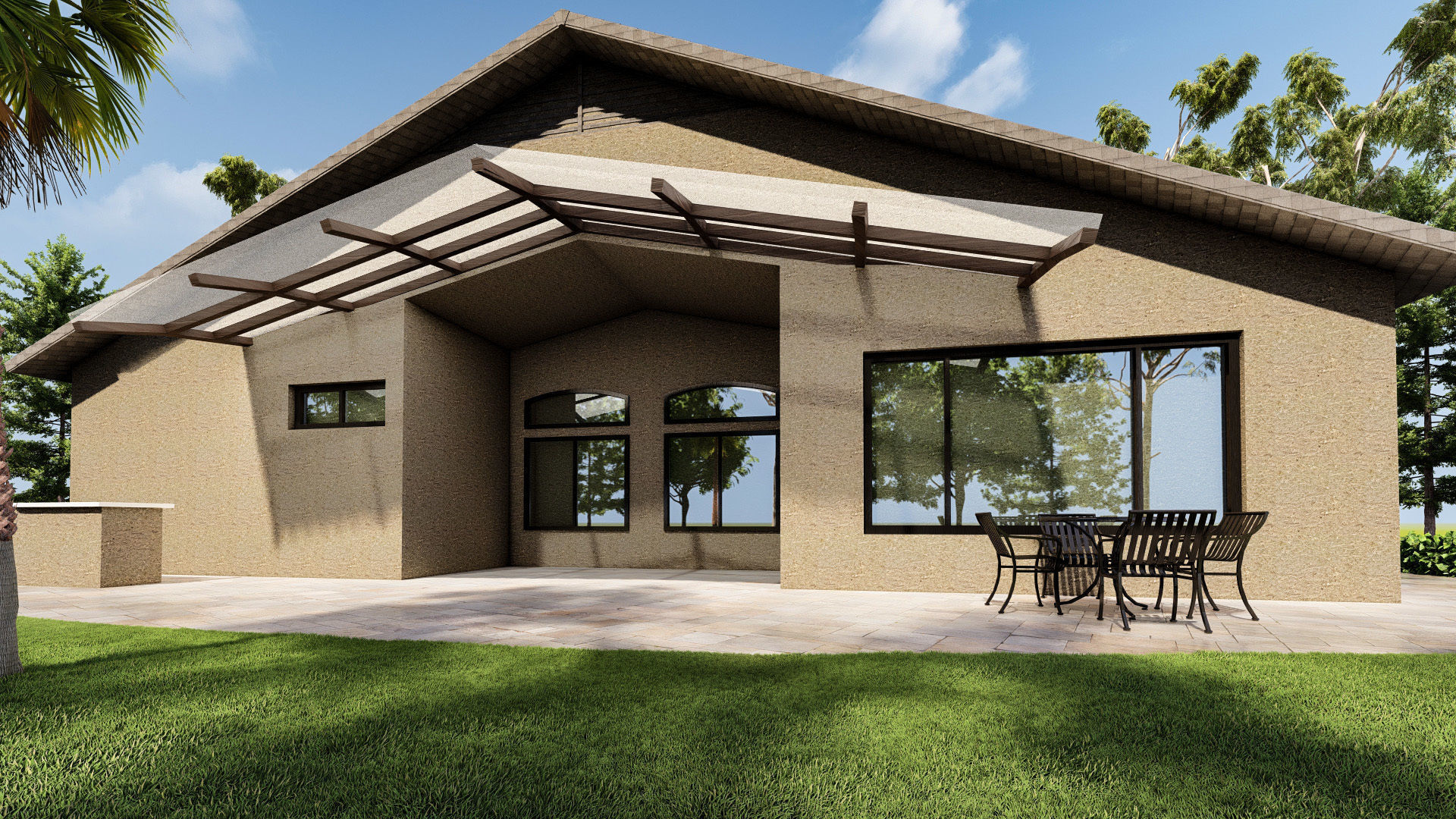 exterior home architecture building backyard 3D model | CGTrader