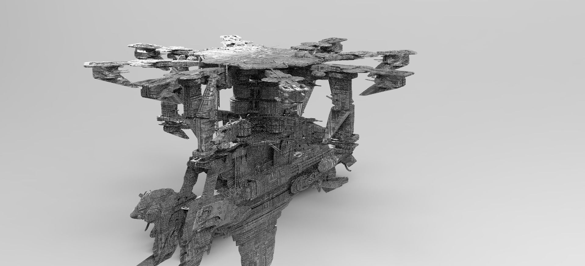 Alien Sci-fi base platforms 3D model | CGTrader
