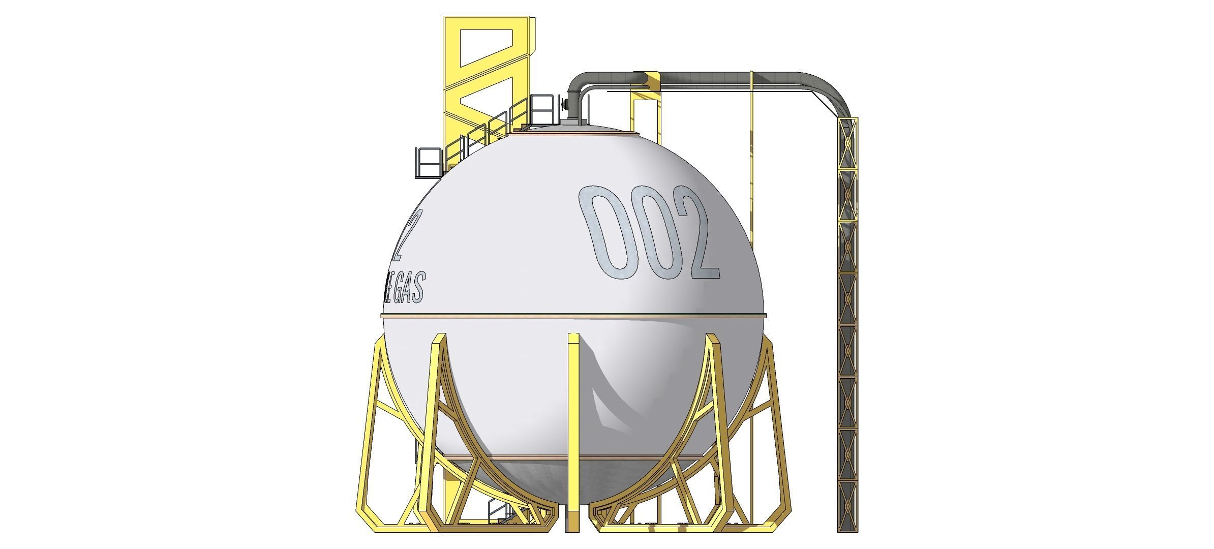 Sci-fi Spherical Tank 002 3D model | CGTrader