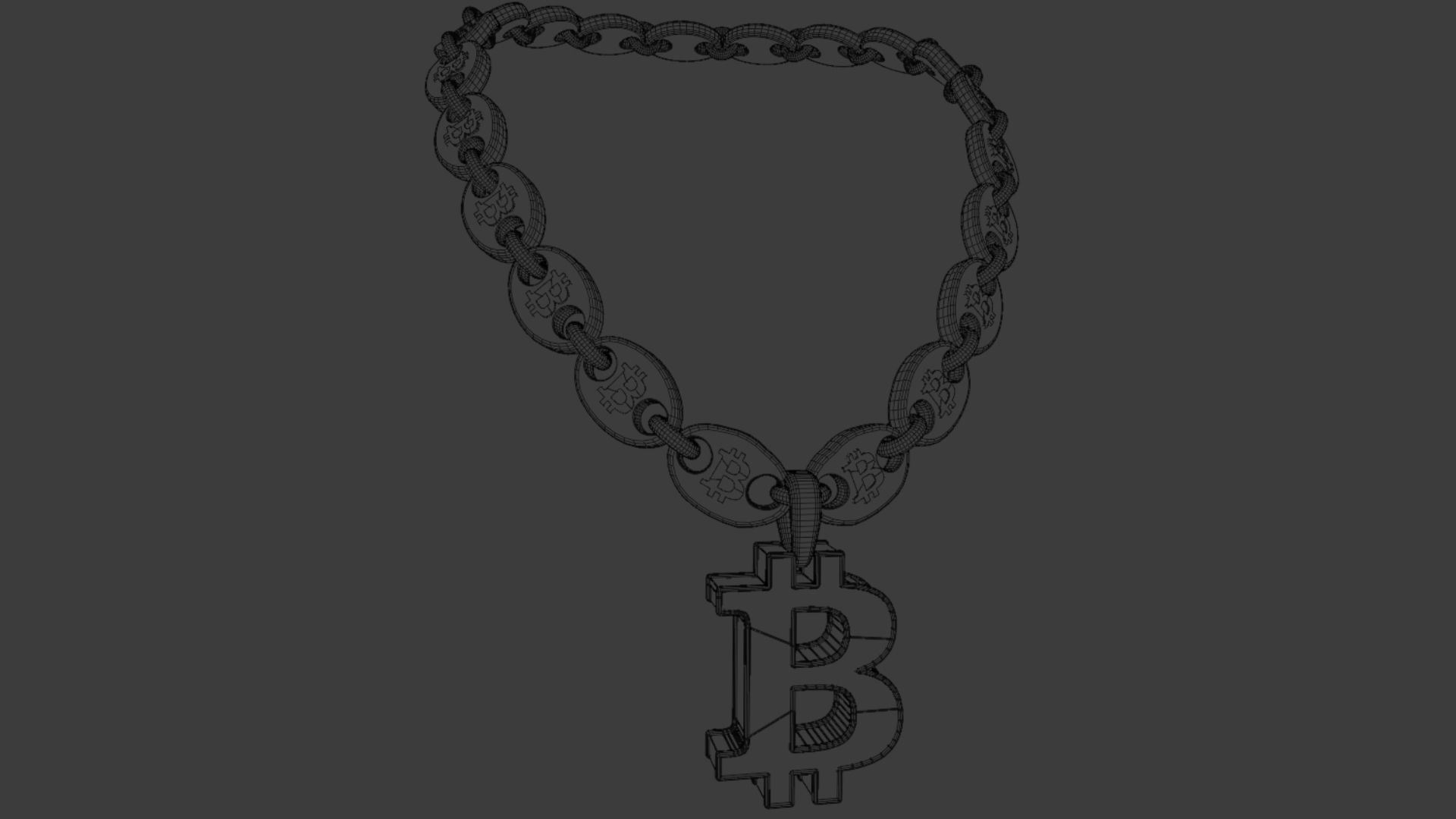3D model Bitcoin Diamond Chain VR / AR / low-poly | CGTrader