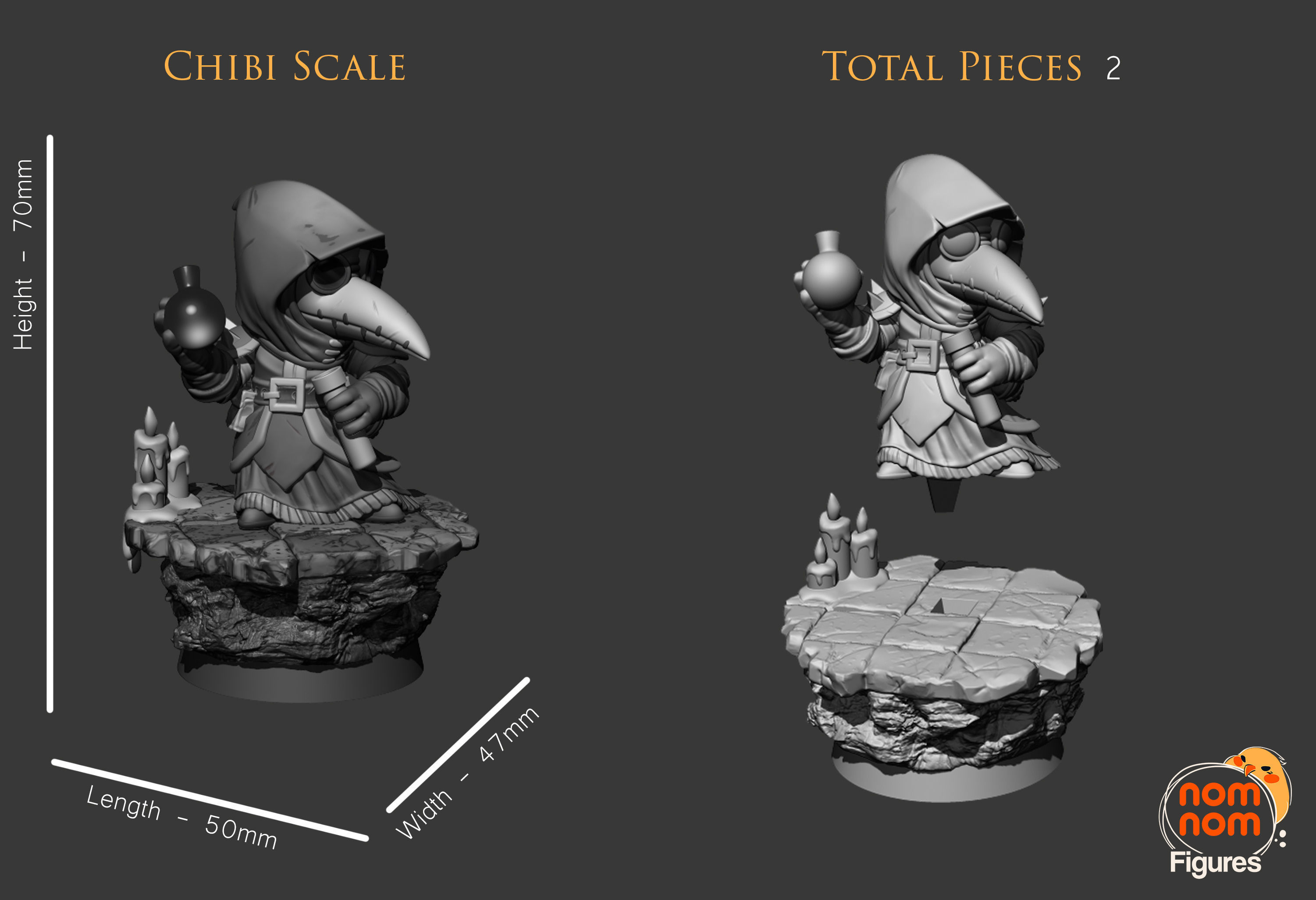 Chibi Plague Doctor 3D model 3D printable | CGTrader
