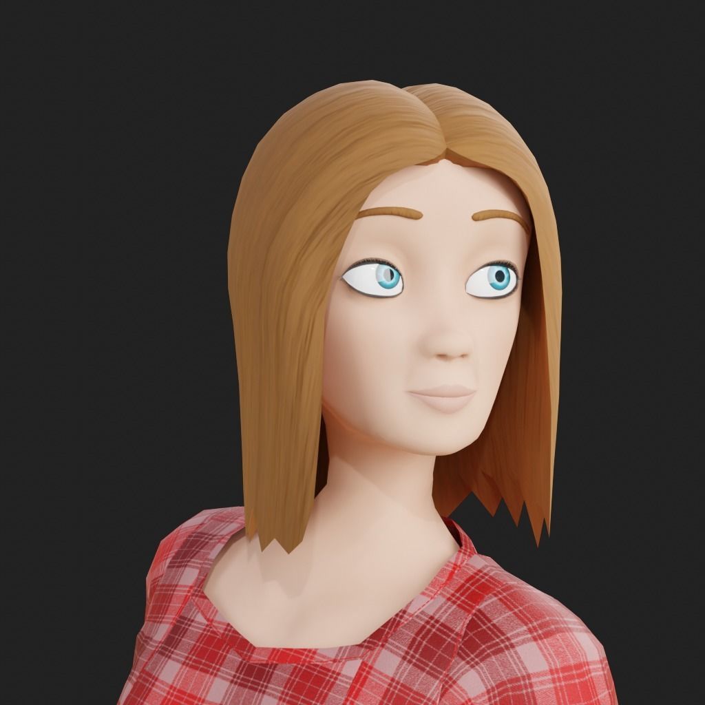 3D model Stylized Customizable Avatar - Female VR / AR / low-poly ...