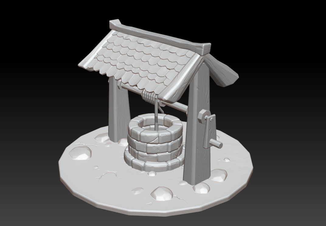 Stylized rustic old well 3D model printing 3D model 3D printable | CGTrader