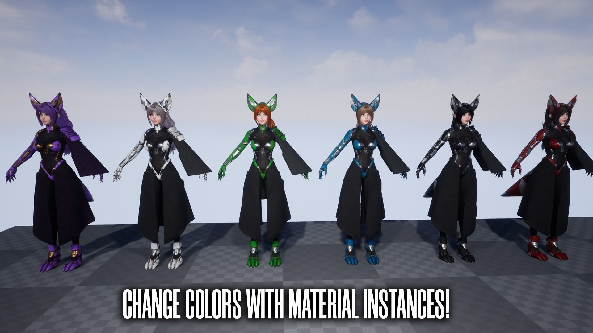 3D model Cosmo Fox Girl Sci-fi Kitsune - Game Ready VR / AR / low-poly ...