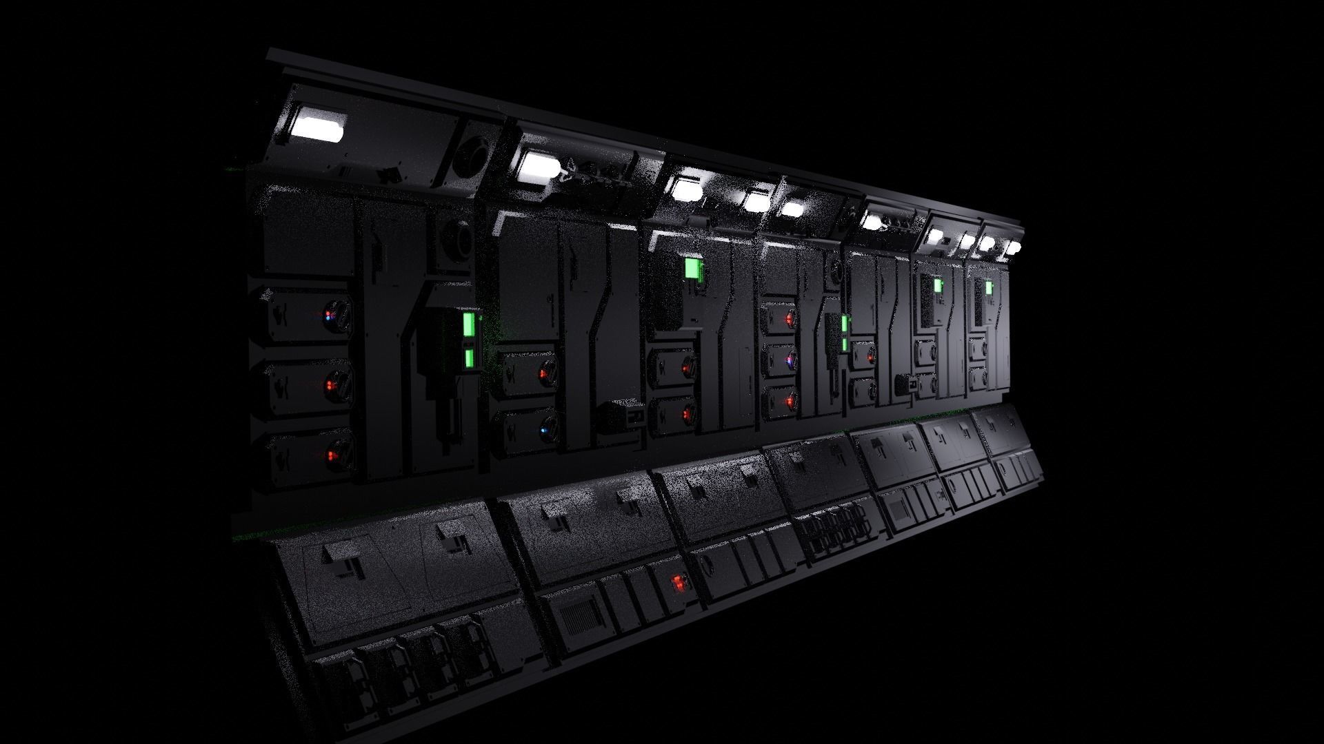 39 Sci-Fi Wall Panels with Emissive Materials - Kitbash 3D model | CGTrader