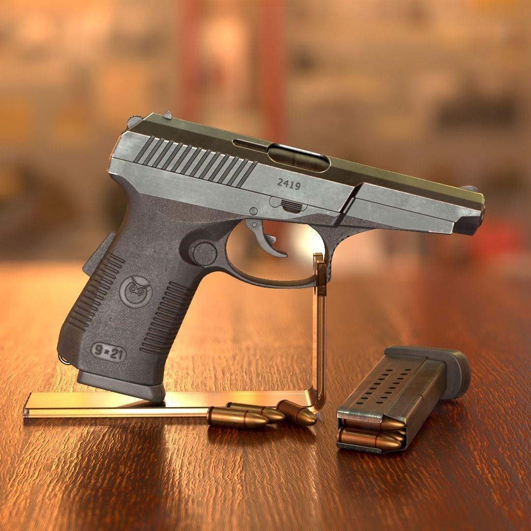 3D model SR-1 Vector Gyurza Pistol Game-Ready PBR Low-Poly VR / AR ...
