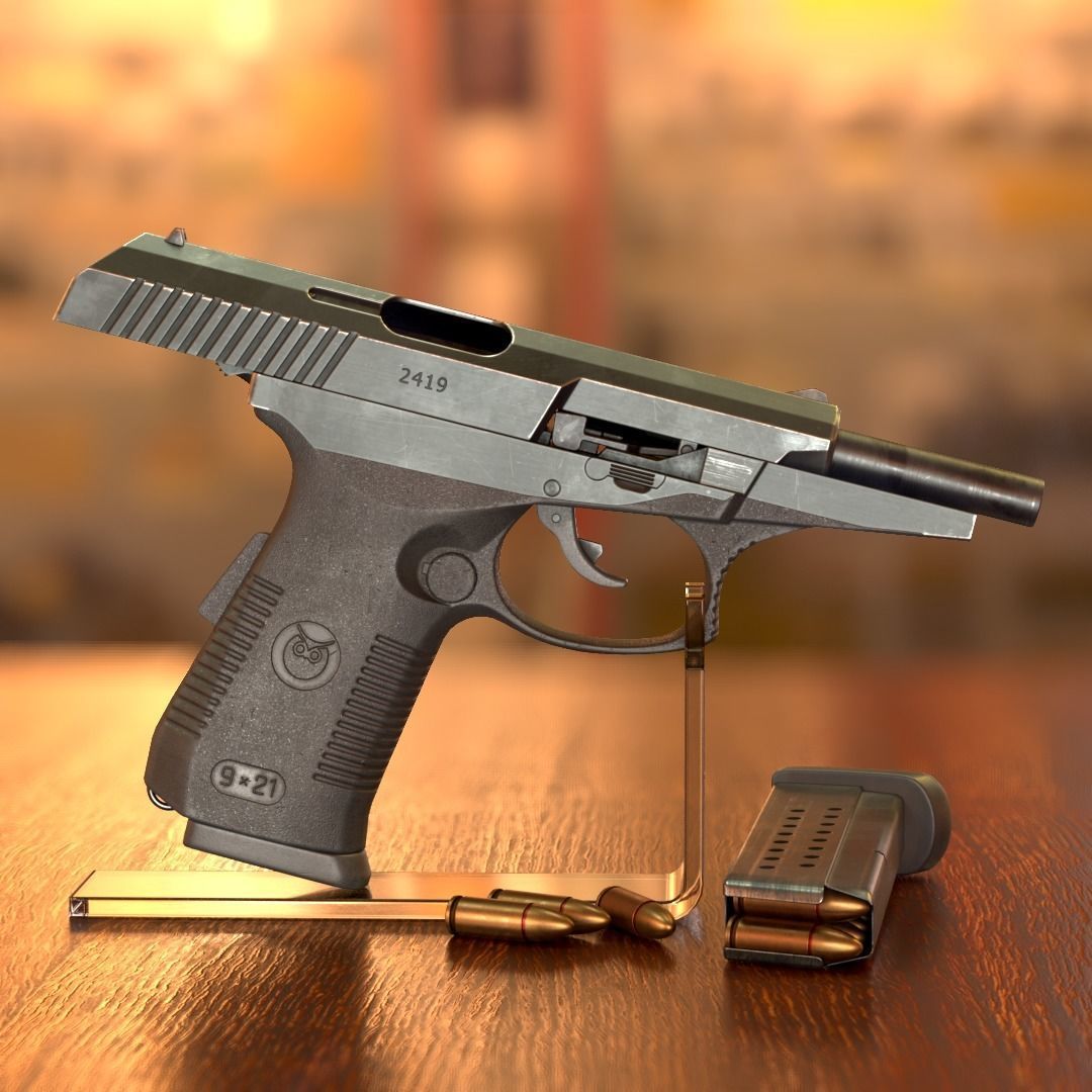 3D model SR-1 Vector Gyurza Pistol Game-Ready PBR Low-Poly VR / AR ...