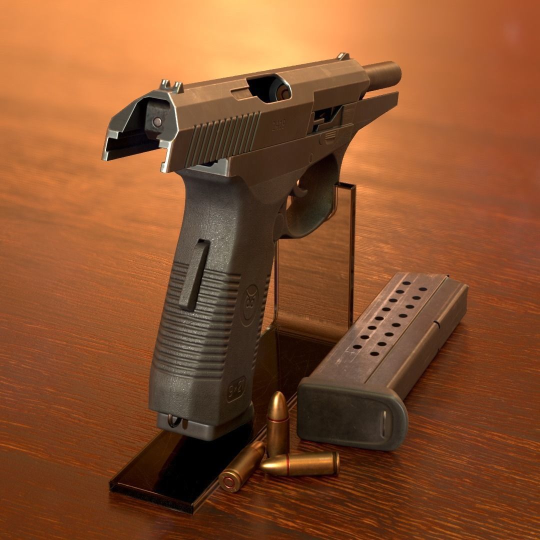 3D model SR-1 Vector Gyurza Pistol Game-Ready PBR Low-Poly VR / AR ...