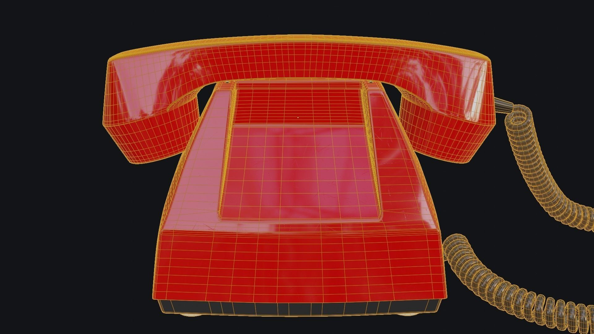 Old retro red russian soviet style analog VEF TA-68 telephone 3D model ...