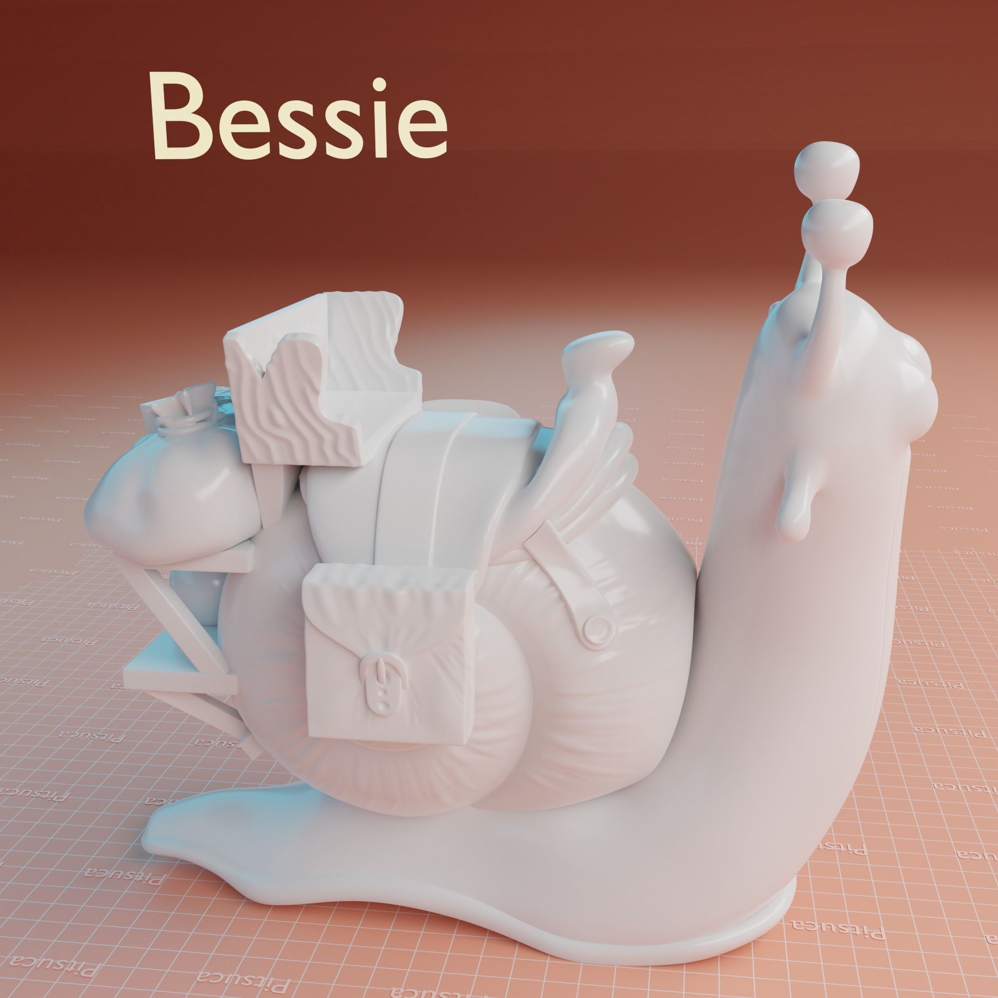 Bessie the snail from Amphibia 3D model 3D printable | CGTrader