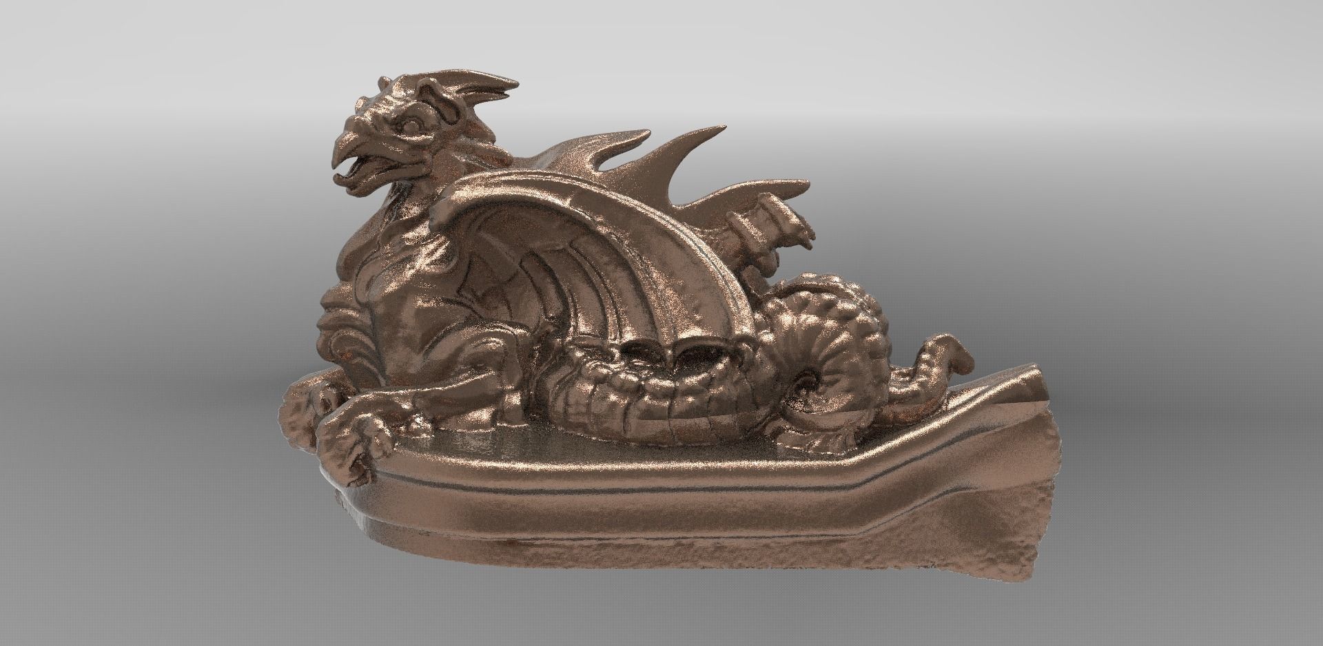 Baroque Dragon statue Drake 3D model | CGTrader