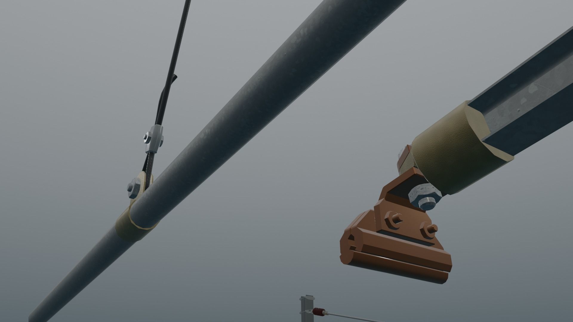 Railroad Catenary Poles Push Pull 2 Sets 3D model | CGTrader