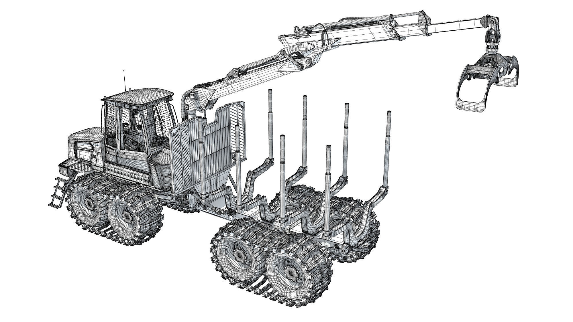 Forestry Forwarder Tractor 3D model | CGTrader