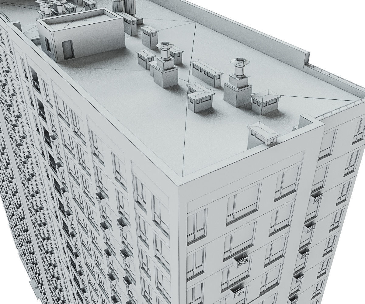 Modern residential building 3D model | CGTrader