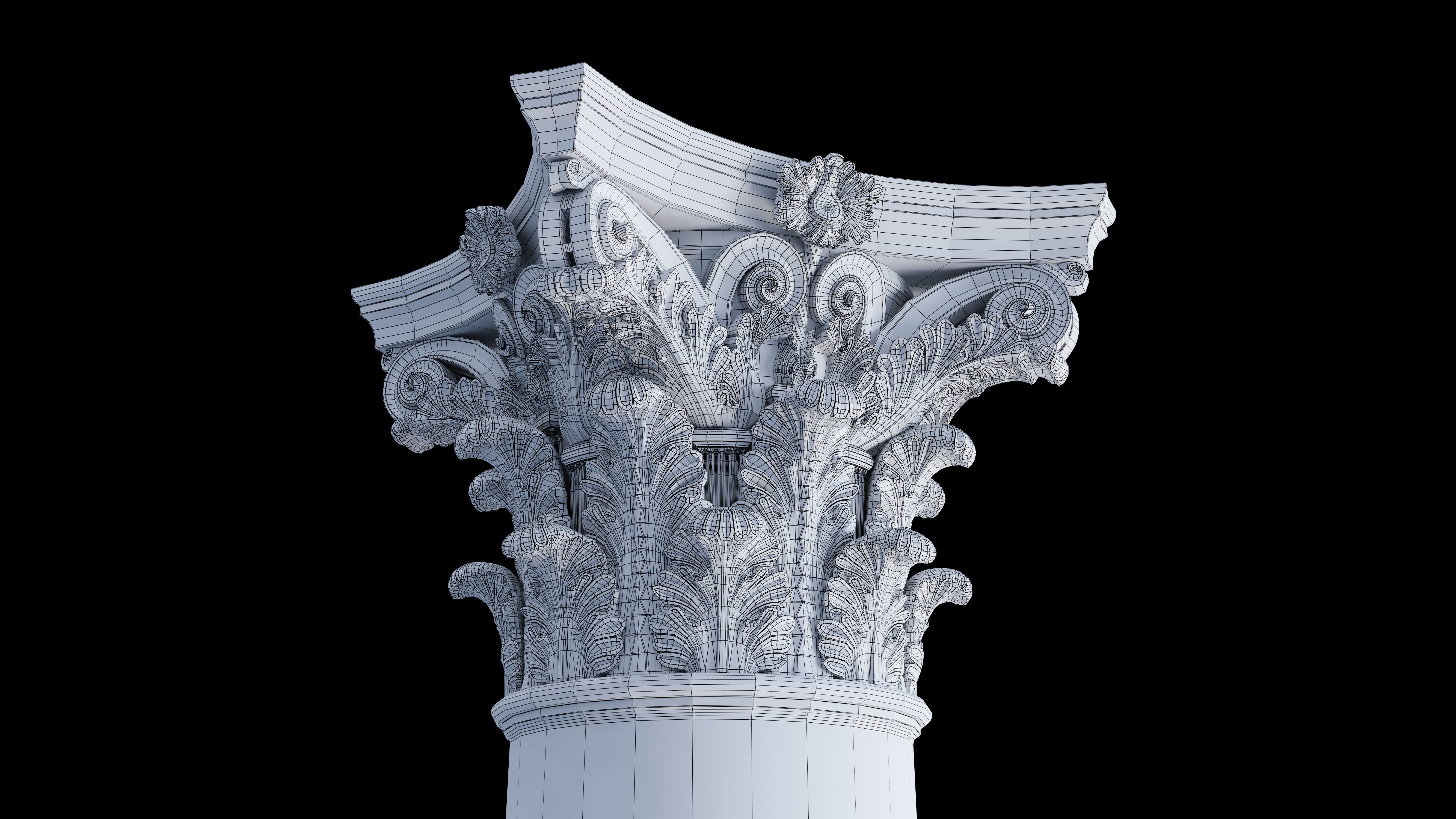 Corinth and ionic round and rectangular columns 3D model | CGTrader