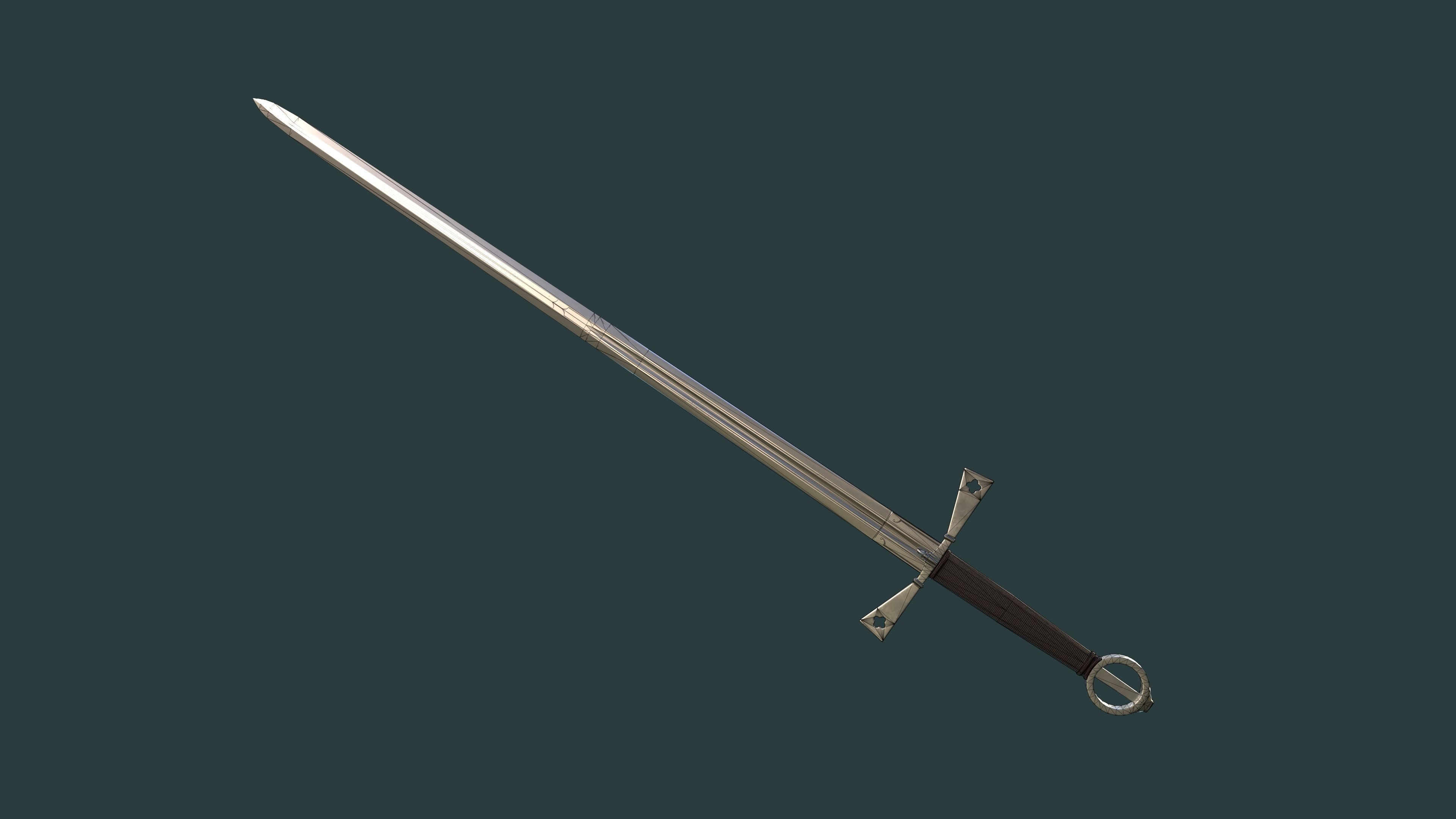 3D model Albion Gallowglass Medieval Sword PBR game ready VR / AR / low ...