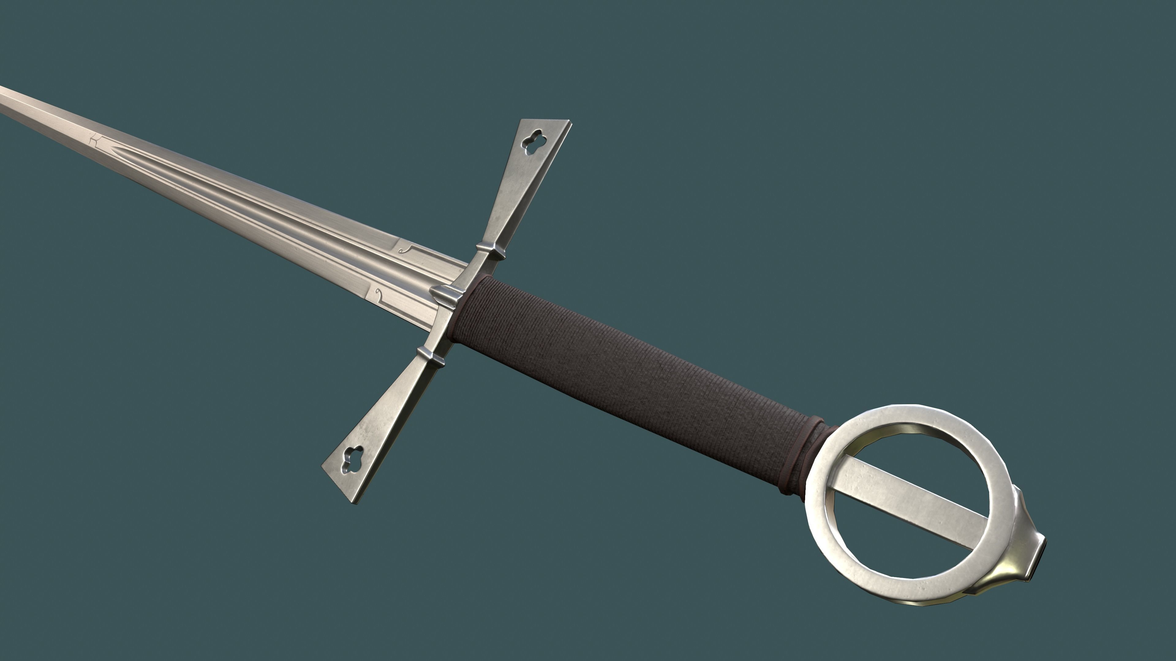 3D model Albion Gallowglass Medieval Sword PBR game ready VR / AR / low ...