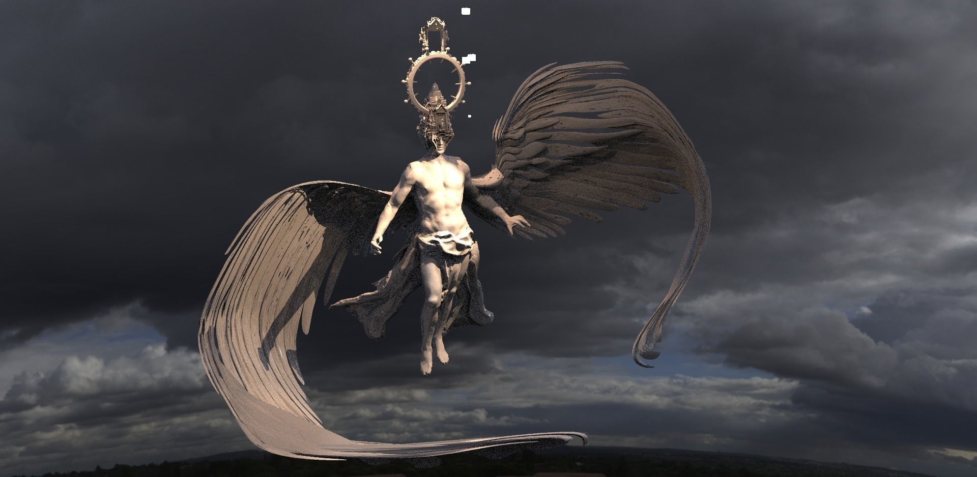 Angelic Temple Holy City Angel 4 3D model | CGTrader