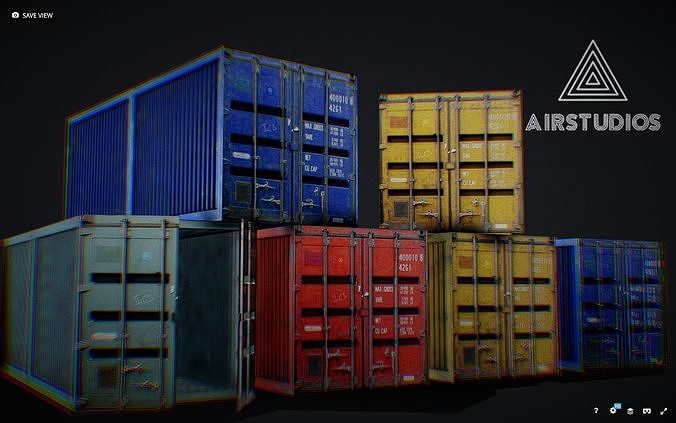 3D model Shipping Containers Pack VR / AR / low-poly | CGTrader
