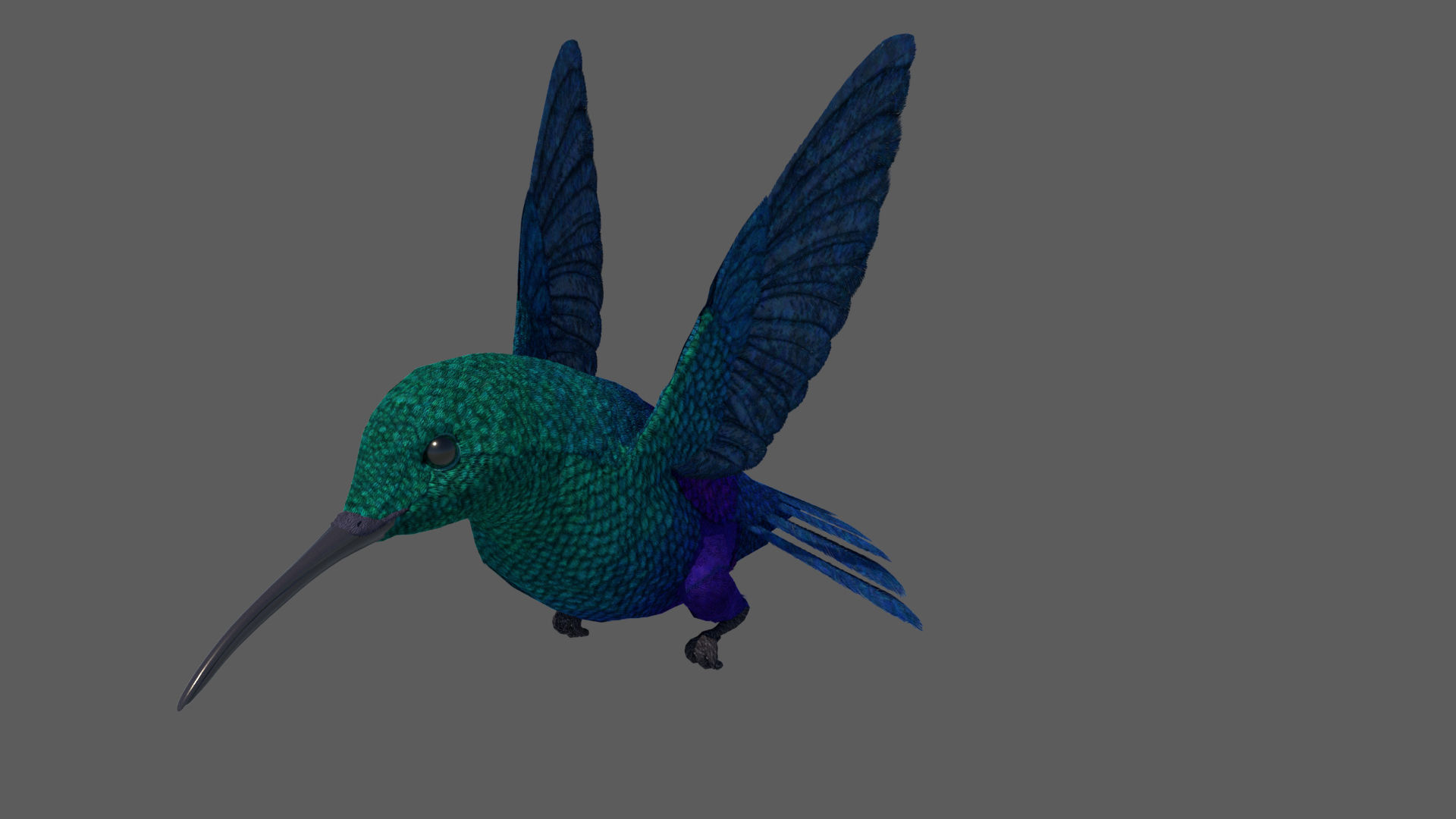 3D hummingbird fighter jet in flight 3D model | CGTrader