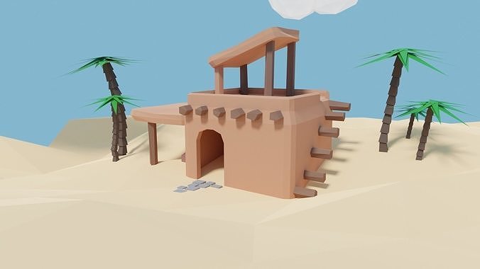 3D model Low Poly Desert Hut VR / AR / low-poly | CGTrader