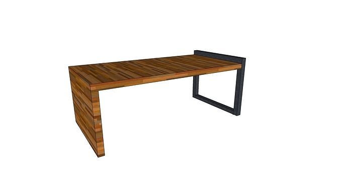 wood and iron table 3D model 3D printable | CGTrader