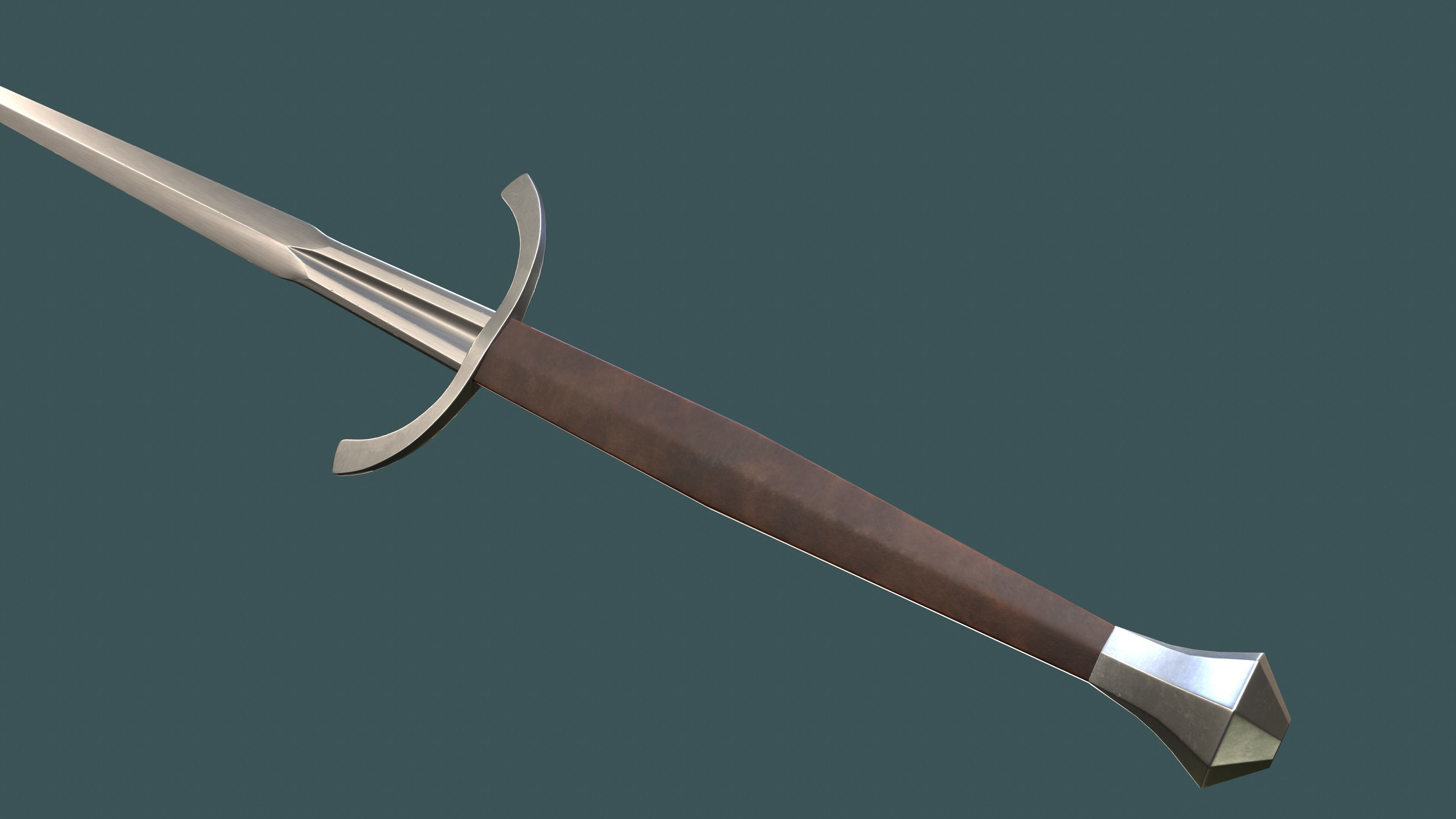 3D model Albion Dane Medieval Sword PBR game ready VR / AR / low-poly ...
