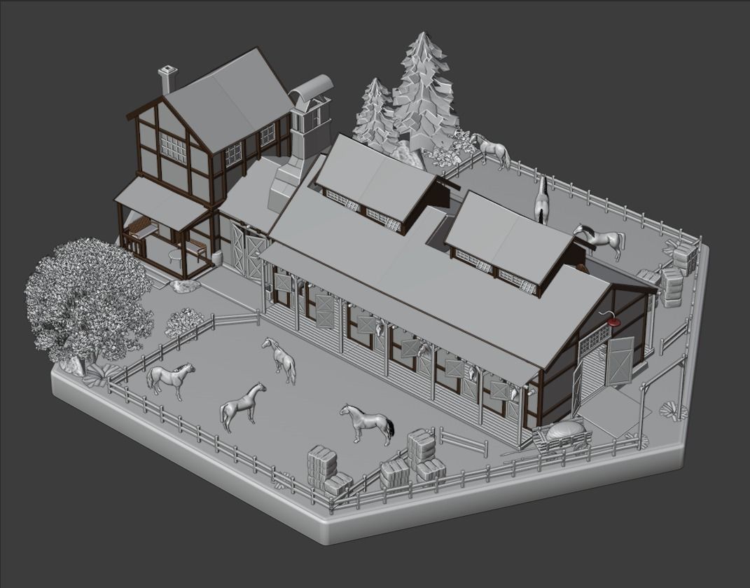 Old stable with textures 3D model | CGTrader