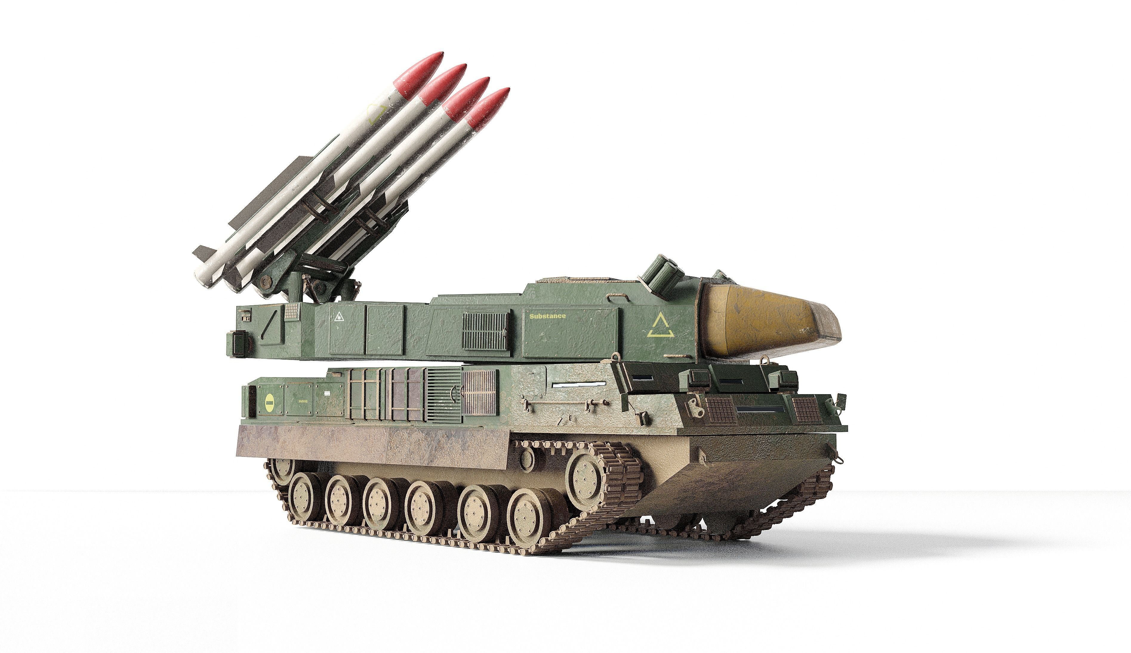 3D model SA-11 soviet surface to air missile system VR / AR / low-poly ...