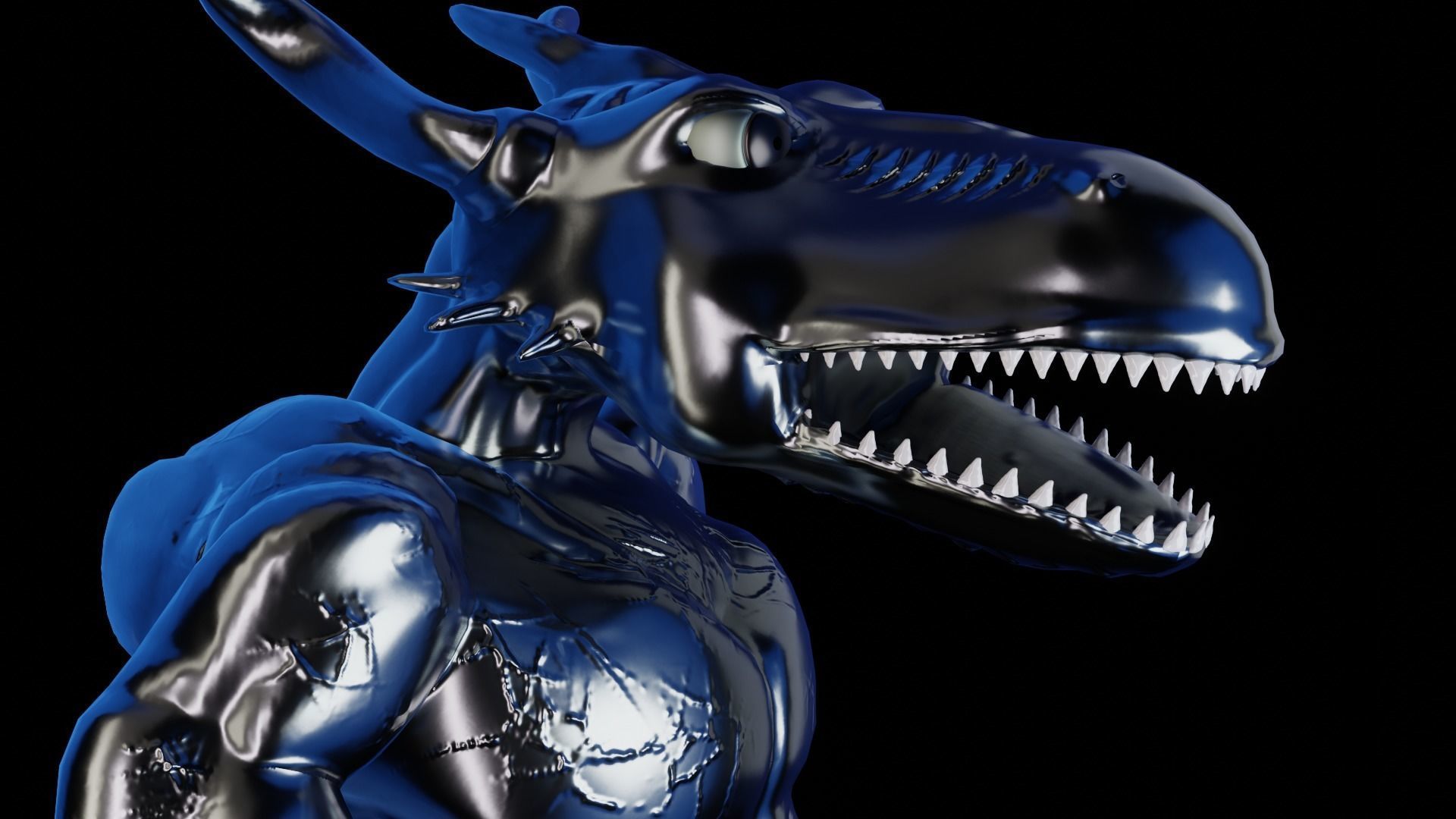 3D model 3D The Dragon of the evil Demon from blue hell VR / AR / low ...