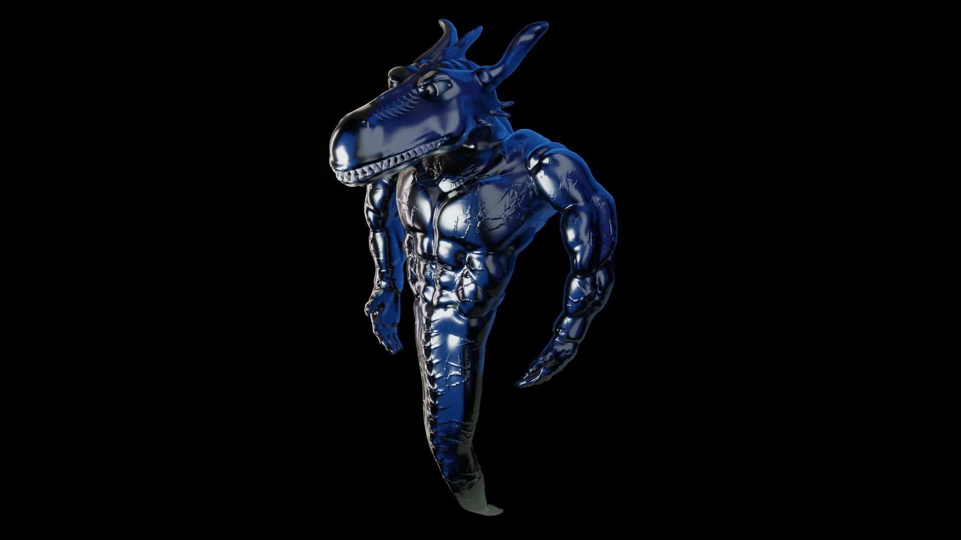 3D model 3D The Dragon of the evil Demon from blue hell VR / AR / low ...