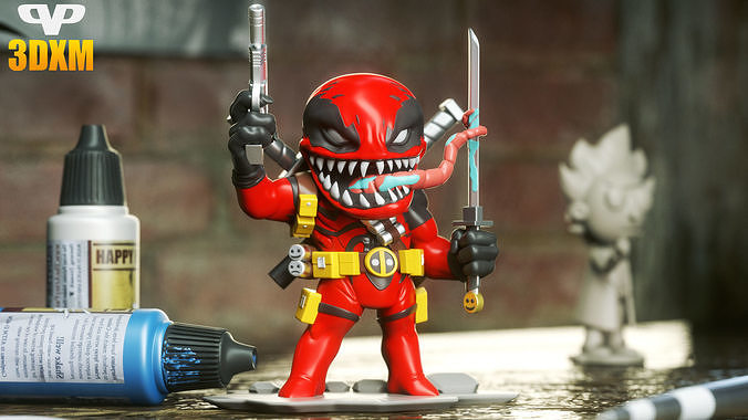 Venompool Chibi STL for 3D Printing ChibiSTL 3DXM 3D model 3D printable ...