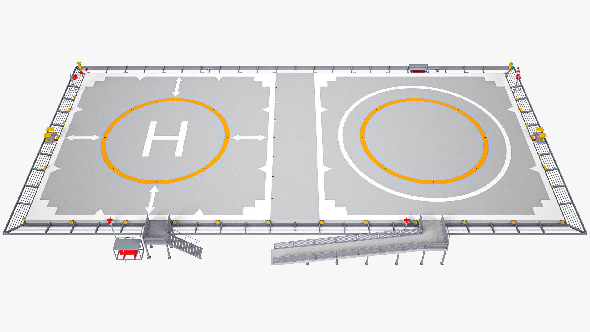 Dual Heliport 3D model | CGTrader