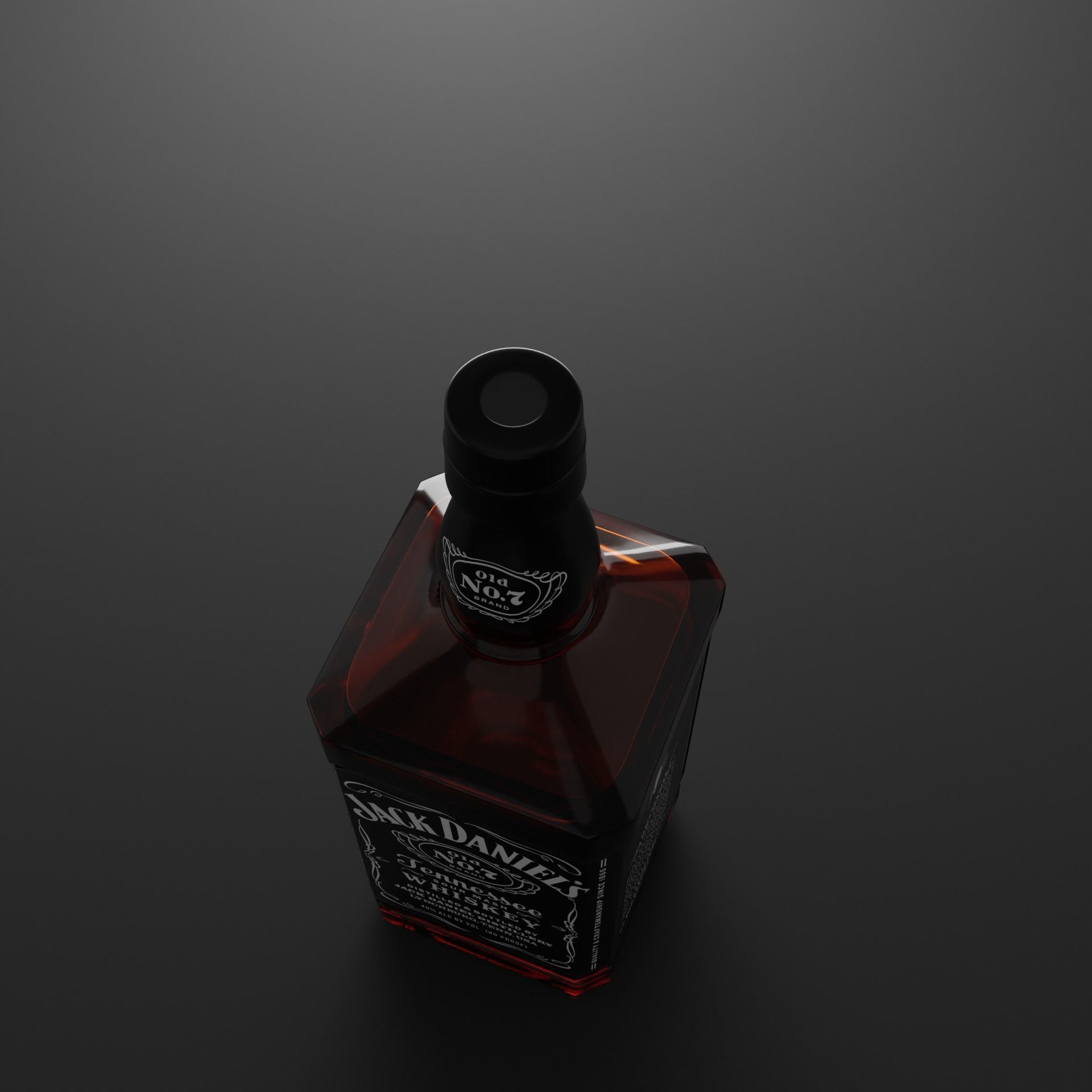 Wisky jack daniels whiskey bottle free 3D model | CGTrader