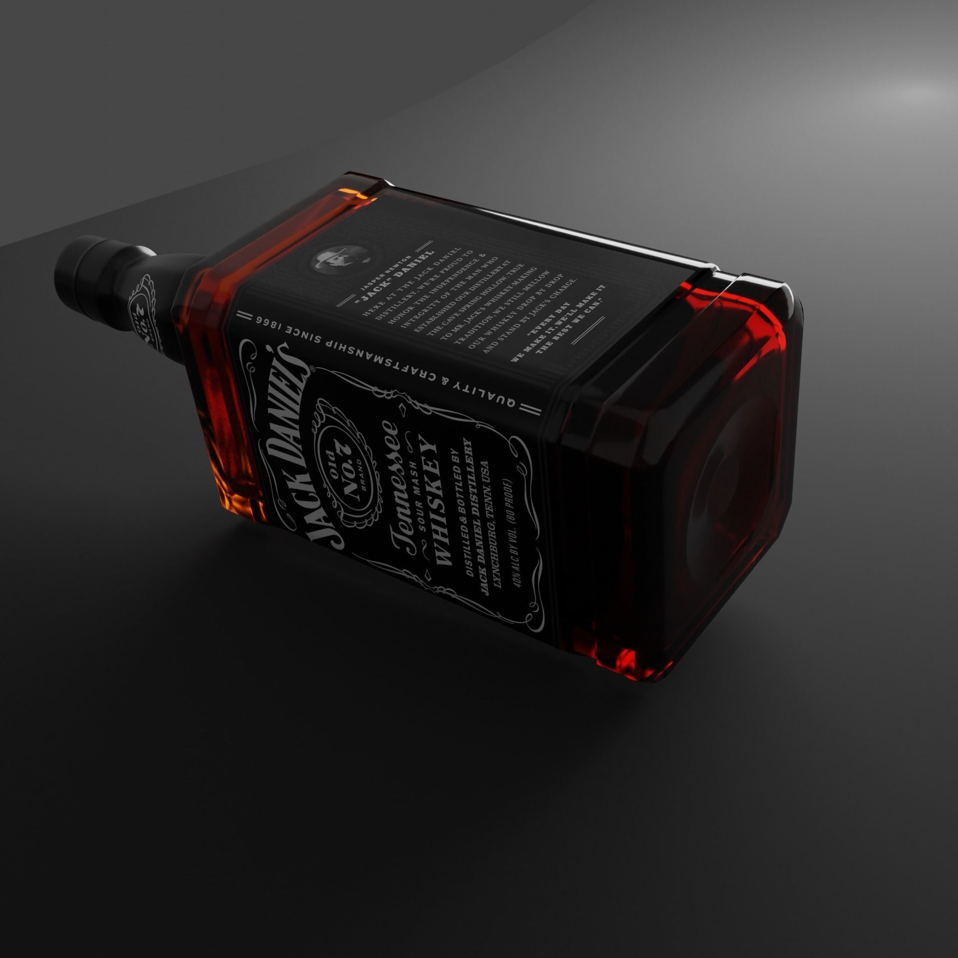 Wisky jack daniels whiskey bottle free 3D model | CGTrader