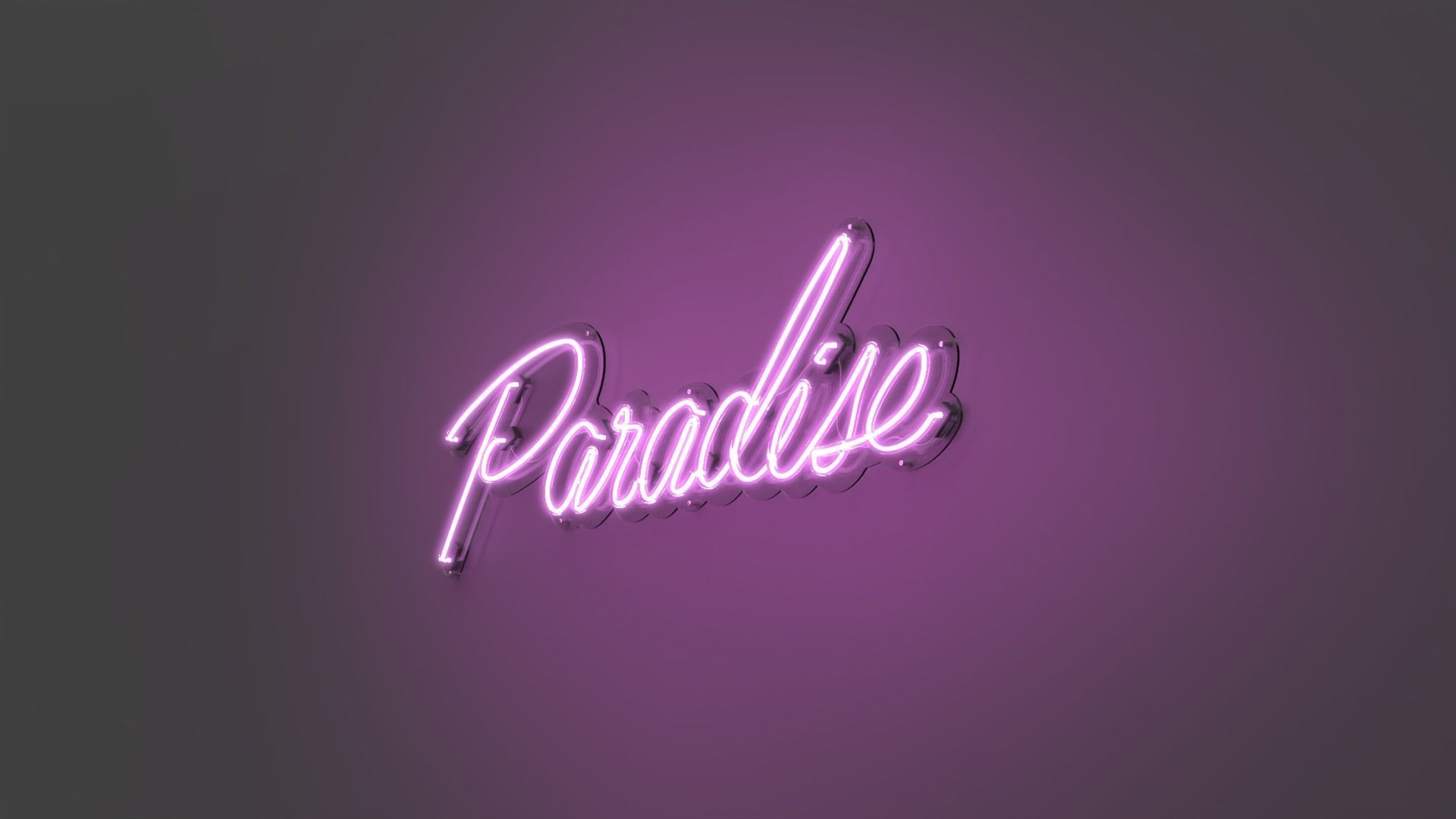 Paradise - Neon Sign 3D model | CGTrader
